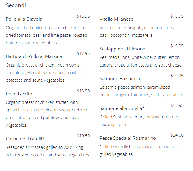 Fratelli Milano Restaurant Miami, Italian food